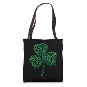 dog paw shamrock st patricks day cat saint pattys gift tote bag