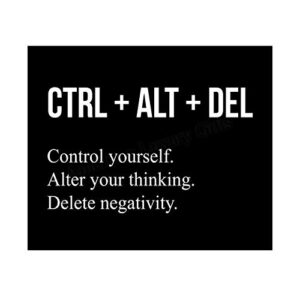 “ctrl+alt+del” inspirational motivational wall art & decor-positive quotes poster prints 8×10-home office desk-classroom decor-success sayings-encouragement gifts for men, women, teens-ready to frame.