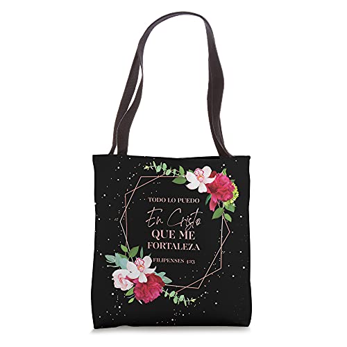 Regalos Cristianos Mujeres Cute Christian Spanish Flowers Tote Bag