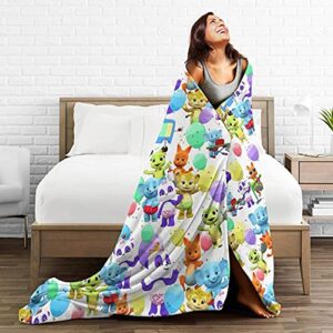 TLOVE Word Party Tv Show Blanket Soft Cozy Throw Blanket Flannel Blankets for Couch Bed Living Room 60x50 Inch