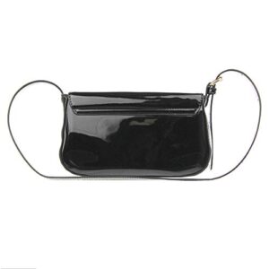 Olivia Miller Women's Fashion Faux Patent Leather Black Shoulder Bag w Adjustable Shoulder Strap, Casual Chic 90s Y2K Retro Purse Handbag