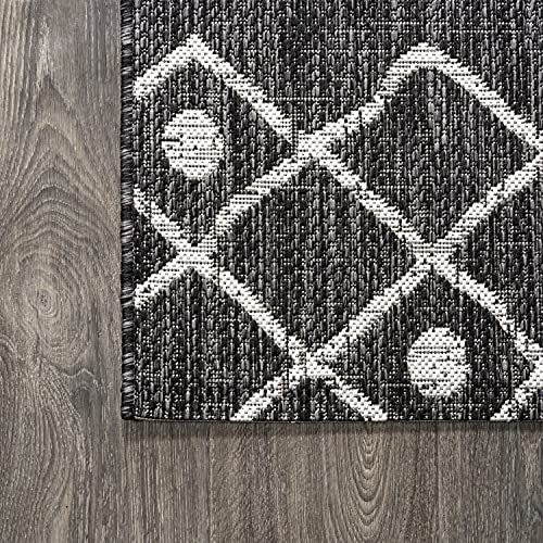 JONATHAN Y SMB131E-3 Nokat Tribal Bohemian Indoor Outdoor Area-Rug Bohemian Rustic Easy-Cleaning Bedroom Kitchen Backyard Patio Non Shedding, 3 X 5, Black/Ivory