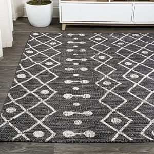 JONATHAN Y SMB131E-3 Nokat Tribal Bohemian Indoor Outdoor Area-Rug Bohemian Rustic Easy-Cleaning Bedroom Kitchen Backyard Patio Non Shedding, 3 X 5, Black/Ivory