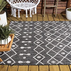 JONATHAN Y SMB131E-3 Nokat Tribal Bohemian Indoor Outdoor Area-Rug Bohemian Rustic Easy-Cleaning Bedroom Kitchen Backyard Patio Non Shedding, 3 X 5, Black/Ivory