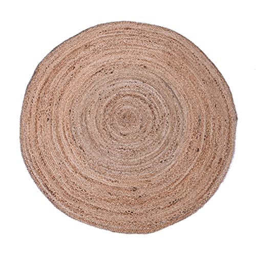 HomeDecorBoutique Indian Handmade Hand Woven Jute Area Rug (2' Round, Natural)