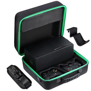 zadii hard carrying case compatible with xbox series x, protective travel bag for xbox series x console, controllers, cables and other accessories