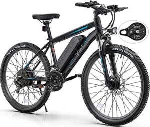 totguard electric bike, 27.5″ electric bike for adults 500w ebike 21.6mph adult electric bicycles electric mountain bike,48v 10ah removable lithium battery,shimano 21s gears,lockable suspension fork