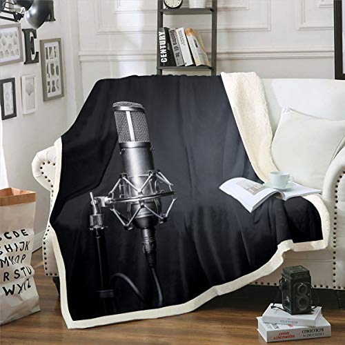 Castle Fairy Warm Throw Blanket Queen Size Microphone Lead Singer Music Black Bed Warm Throw Blanket for Bed Couch Chair Living Room Size (90inchx90inch)