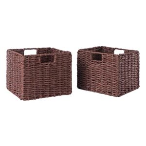 winsome wood tessa basket, walnut