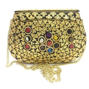 Multi color metal mosaic clutch Wallet purse party bag for women Wedding Box Clutch for Women