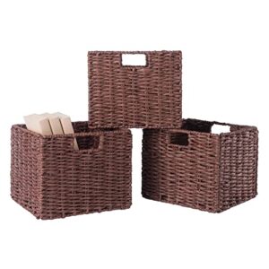 winsome wood tessa basket, walnut