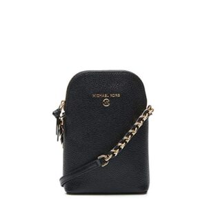 michael michael kors jet set charm small north/south chain phone crossbody black one size