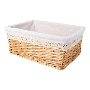 doitool seagrass nesting baskets woven basket rattan storage bin seagrass wicker basket with fabric liner dedsktop sundries container weaving jewelry cutlery organizer l wicker storage basket