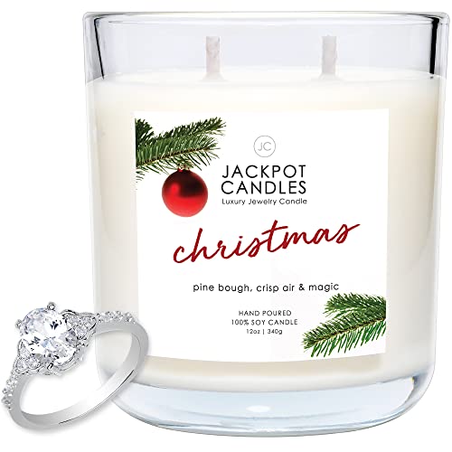 Jackpot Candles Christmas Candle with Ring Inside (Surprise Jewelry Valued at 15 to 5,000 Dollars) Ring Size 9