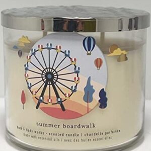 Bath & Body Works, White Barn 3-Wick Candle w/Essential Oils - 14.5 oz - 2021 Summer Scents! (Summer Boardwalk)