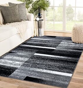 luxe weavers gray 2×3 art deco abstract geometric area rug, medium pile, stain-resistant carpet