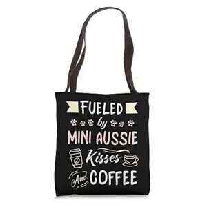 mini aussie mom australian shepherd dog coffee lover tote bag