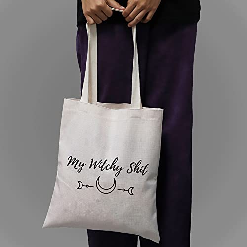 PWHAOO Funny Manifest Bag Witchy Gift My Witchy Shit Tote Bag Witchcraft Lover Gift (Witchy Shit TB)