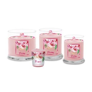 Root Candles Scented Candles La Fleur Collection Beeswax Blend Handcrafted 3-Wick Candle, 14-Ounce, Peony