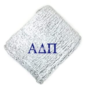 go greek chic alpha delta pi embroidered sherpa fuzzy throw blanket