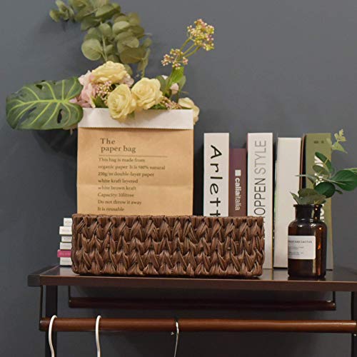 GRANNY SAYS Wicker Baskets for Organizing, Nesting Storage Baskets for Shelves, 1 Large Woven Basket and 2 Small Storage Baskets Waterproof, Brown, 3-Pack