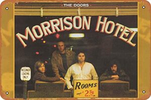 shvieiart music metal posters the doors morrison hotel album cover tin metal sign 8″ x 12″