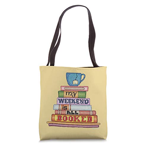 My Weekend Is All Booked Funny Book Lover Products Tote Bag