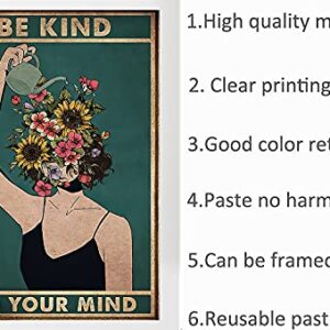 CENQCWARO Mental Be Kind to Your Mind Mental Health Posters Canvas Art Poster Picture Modern Office Family Bedroom Decorative Posters Gift Wall Decor Painting Posters 16x24inchs(40x60cm)