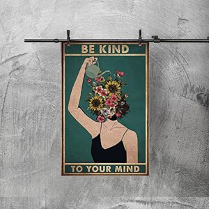 CENQCWARO Mental Be Kind to Your Mind Mental Health Posters Canvas Art Poster Picture Modern Office Family Bedroom Decorative Posters Gift Wall Decor Painting Posters 16x24inchs(40x60cm)