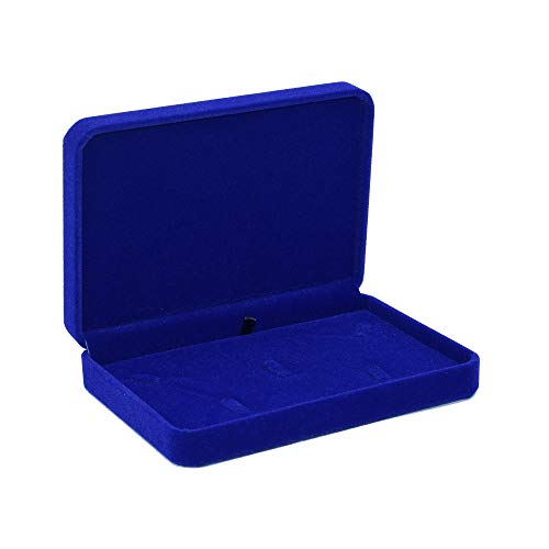 JunningGor Wedding Jewelry Sets Velvet Box Necklace Earring Ring Display Case Storage Holder (Blue)