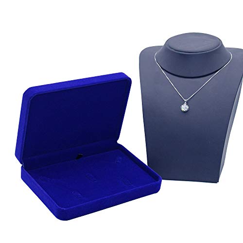 JunningGor Wedding Jewelry Sets Velvet Box Necklace Earring Ring Display Case Storage Holder (Blue)