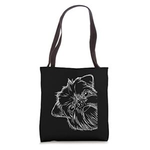 funny dog brussels griffon tote bag