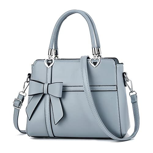 Girls Bowknot Handbag Purse Cute Leather Shoulder Bag for Women Top-handle Totes Satchel