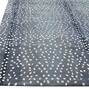 Wallard Design Antelope Cheetah Blue Animal Contemporary Handmade 100% Woolen Area Rugs & Carpets (8'x10')