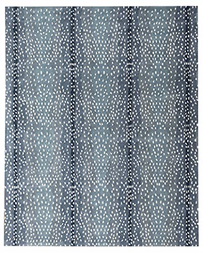 Wallard Design Antelope Cheetah Blue Animal Contemporary Handmade 100% Woolen Area Rugs & Carpets (8'x10')