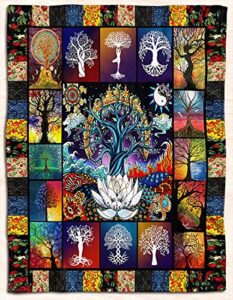 tree of life blanket – pagoda tree blanket sherpa fleece blanket fuzzy plush blanket soft for couch sofa – celtics bedding full tree of life norse irish throw xmas bedding decor (60×50, 80×60 inches)