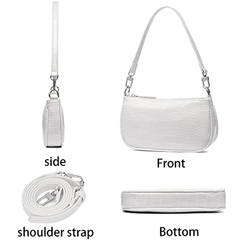 lapsting Shoulder Bag for Women Small Y2K Bags Clutch 90S Purse Crossbody Purses White Trendy Fashion Mini