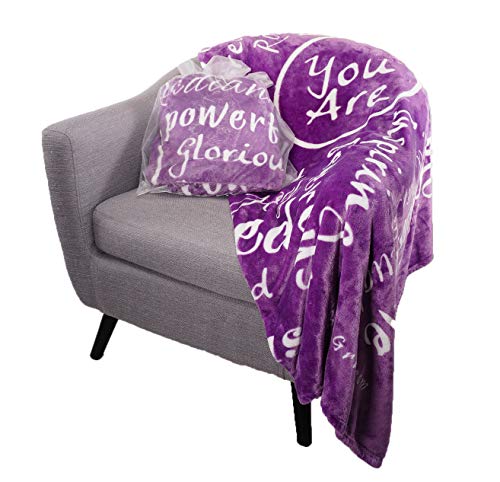 BlankieGram You are Awesome Throw Blanket - Made with Warm, Soft, Fuzzy Fleece for Extra Comfort - Unique Gifts for Men and Women - Quotes for Admiration, Gratitude, and Friendship (Purple)