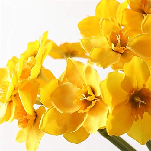 Tinsow Artificial Daffodil Flowers 15.8 Inches Narcissus Spring Flower Fake Silk Flower Arrangement for Home Wedding Decor (Yellow, 12)