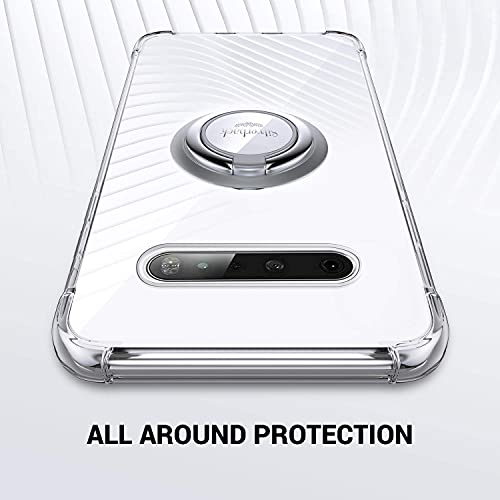 Silverback LG V60 ThinQ Case Clear with Ring Kickstand, Protective Soft TPU Shock -Absorbing Bumper Shockproof Phone Case for LG V60 ThinQ 5G -Clear