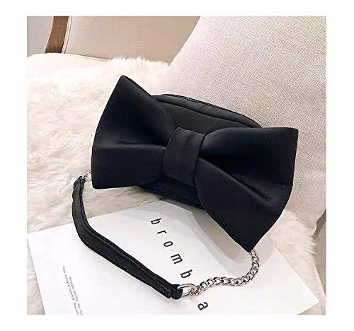 Kbinter Pretty Bowknot Evening Bag Clutch Purse Party Handbag Bow Shoulder Bag Chain Crossbody (Black)