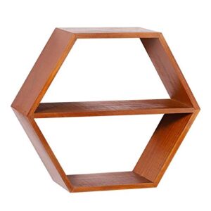 NC Living Room Wall Solid Wood Shelf Hexagonal Wall Hanging Partition Creative Geometric Lattice Background Wall Decorative Frame