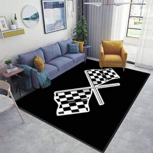 race, car, checkered flag, crossed, motorsport, win, winner, chequered area rugs non-slip floor mat doormats home runner rug carpet for bedroom indoor outdoor kids play mat nursery throw rugs yoga mat