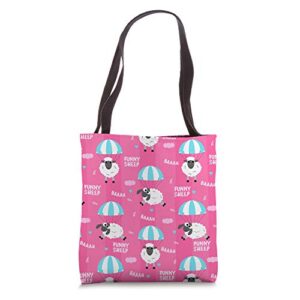 sheep baaah lamb shepherd sheep farmer herding gifts tote bag