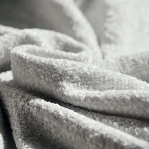 Soft Textured Lightweight Chenille Throw Blanket with Fringe for Travel Bed Sofa and Couch, Light Grey 50 x 60 Inches