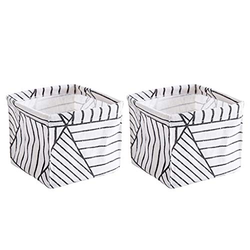 AKIWOS 2Pcs Toy Storage Basket, Cloth Storage Bin Durable Organizer for Desk, Office, Wardrobe to Storage Small Stuffs