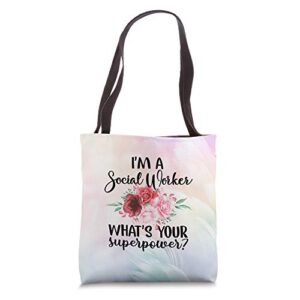 what’s your super power proud social worker job pride gift tote bag