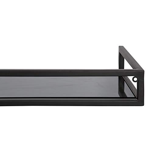 Kate and Laurel Blex Modern Wall Shelf, 24 x 8 x 3, Black, Chic Floating Shelf for Wall Display and Storage