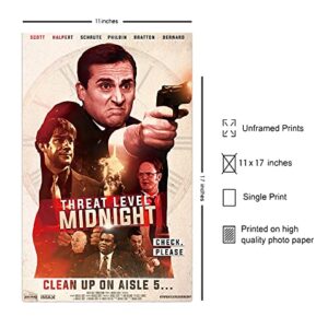 UpdateClassic Threat Level Midnight Gaming Poster and Prints Unframed Wall Art Gifts Decor 11x17 Style 02 for Office