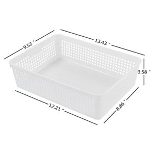 Gloreen Plastic Storage Basket, A4 File Document Letter Tray Organizer Baskets, 6 Packs